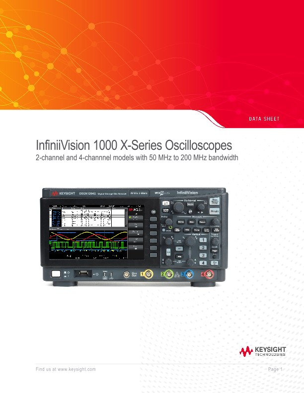 InfiniiVision 1000 X-Series Oscilloscopes PDF Asset Page | Keysight